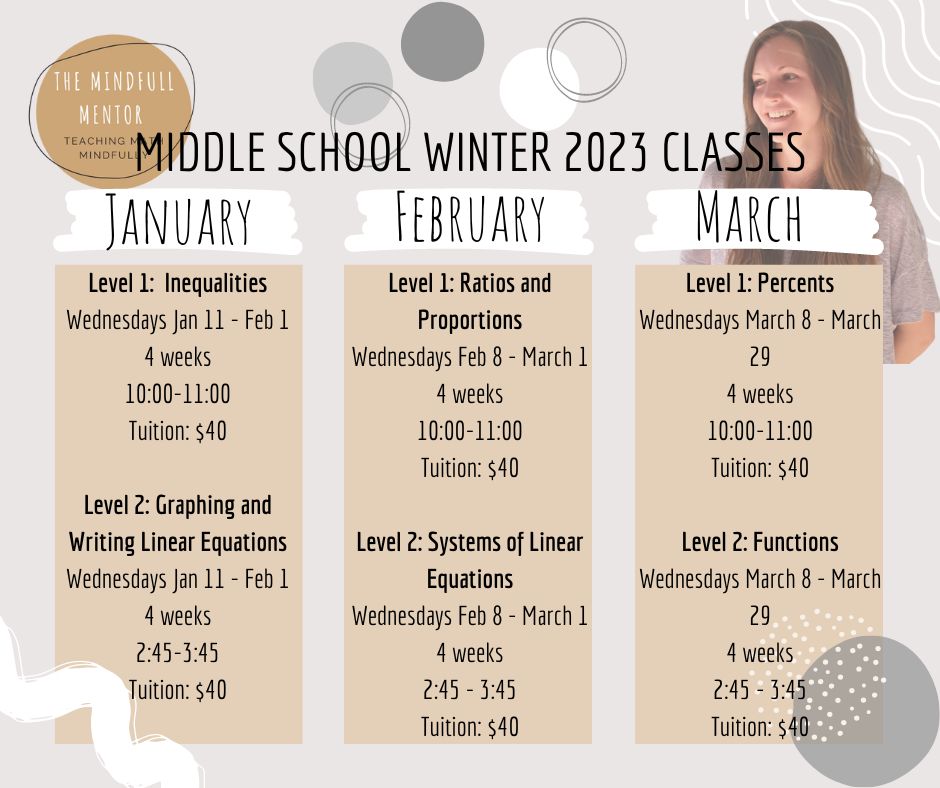 Middle School Level Classes – The Mindfull Mentor